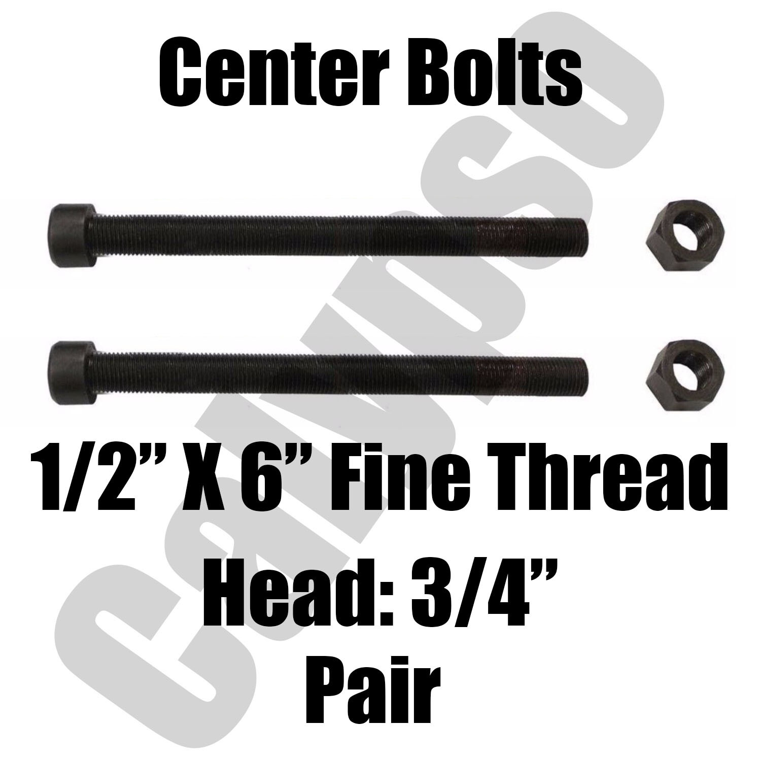 Leaf Spring Center Bolt - 1/2 x 6 (PAIR) Fine Threaded Leaf Bolts with ...