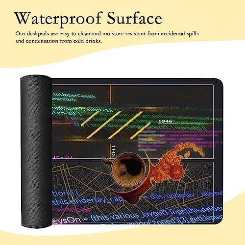 Gaming Mouse Pad with Stitched EdgesData Code Desk Mat Extended XL ...
