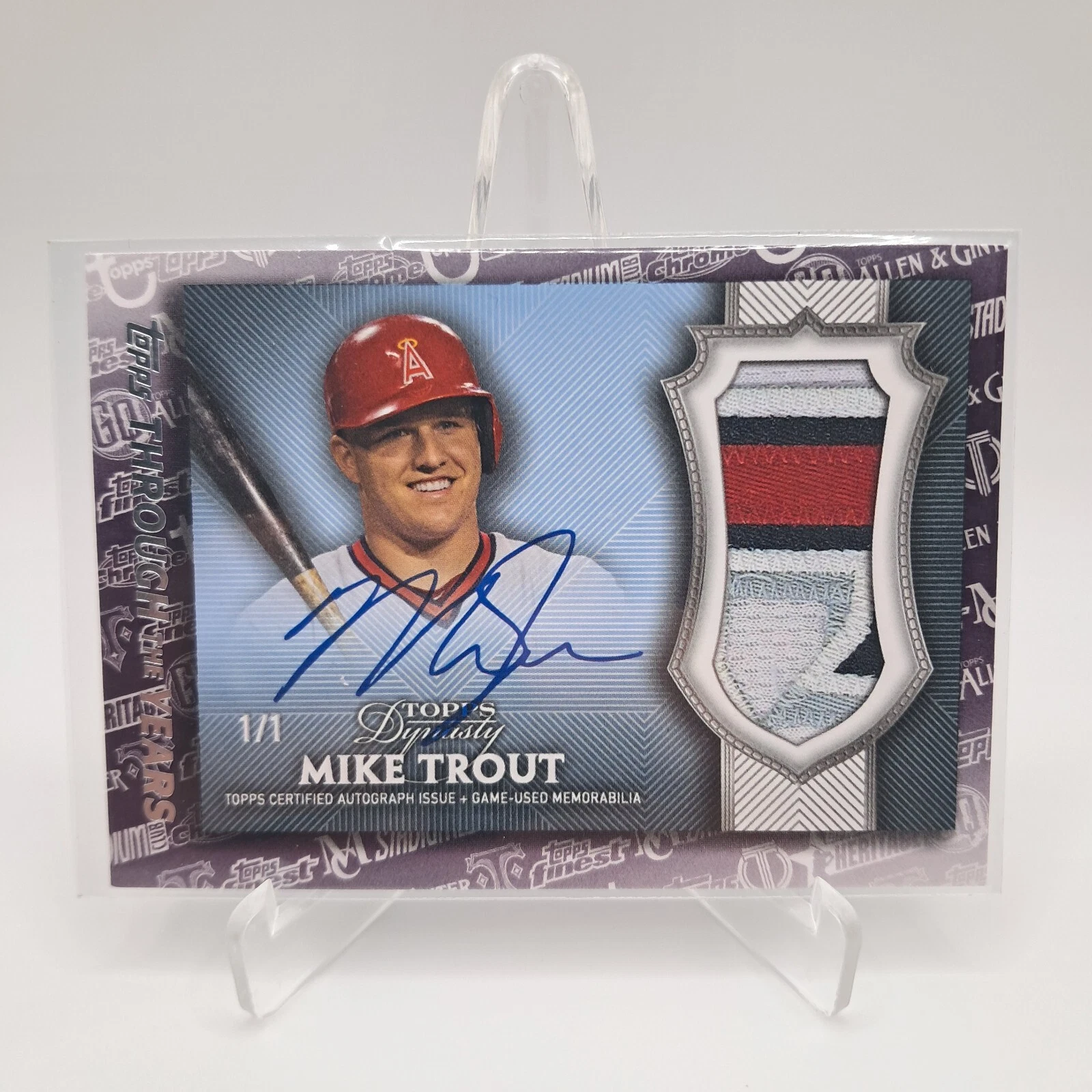 2021 Topps Through The Years Mike Trout Topps Dynasty 1/1 Patch Auto RP ...