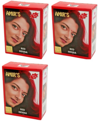 3 Box X 60g EACH Amir RED Herbal Henna Powder (18 Pouches x 10g ...