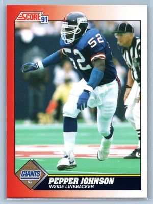 Pepper Johnson 1991 Score Football #152 New York Giants NFL Football ...