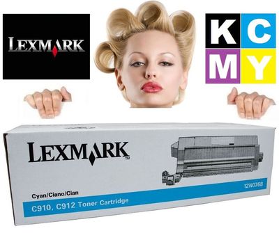 Lexmark Genuine/Original 12N0768 Cyan/Blue Toner Cartridge Laser C910 ...