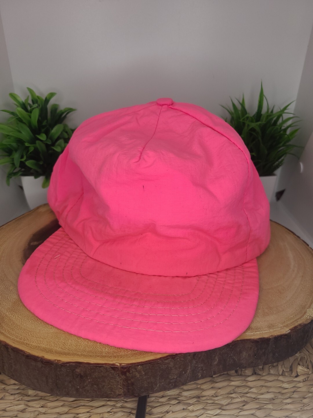 RARE Vtg 80s Neon Pink Hat neon pink baseball cap wit… - Gem