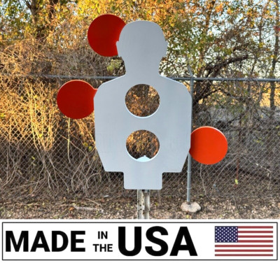 [SR] 3/8" Steel Dueling Tree Reactive Target 10"x18" Torso with 3 ...