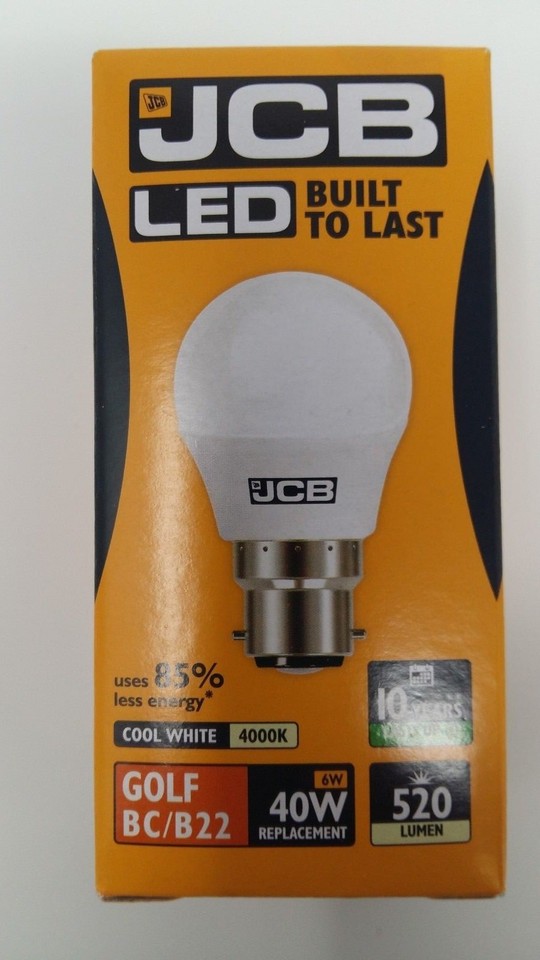 25w/40w LED Round Golf JCB Light Bulbs BC B22 Push In 2 4 10 Bulb 3w/6w ...