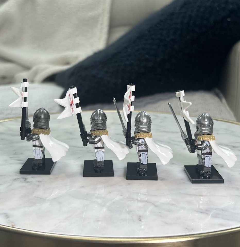 Lego x4 England Templar Knight Custom Printed Minifigure Lot Castle | eBay