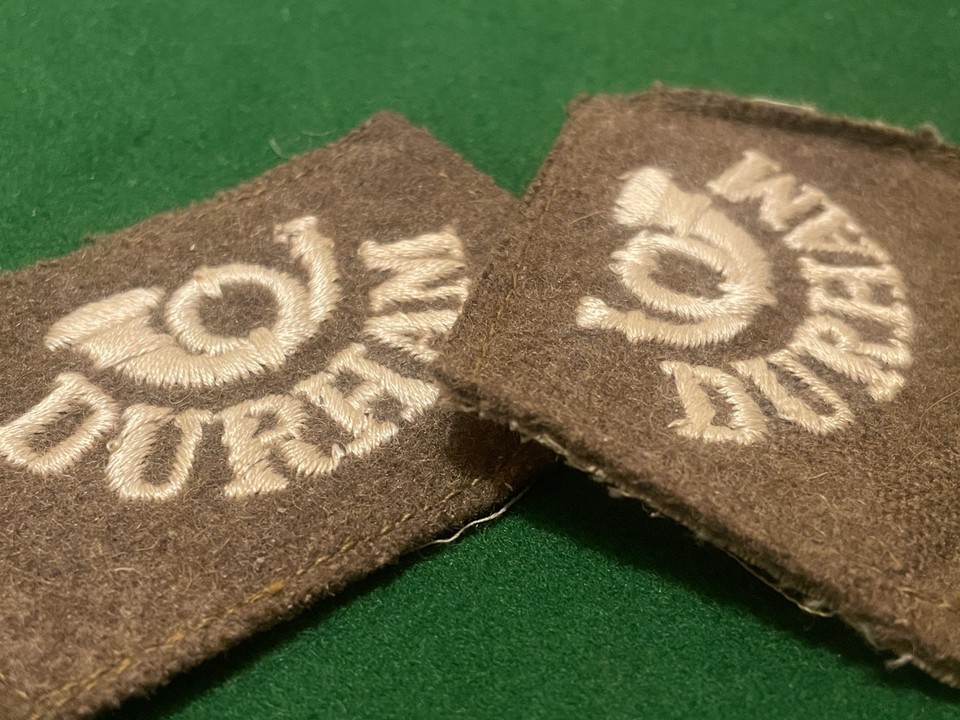 WW1 DURHAM LIGHT INFANTRY SHOULDER TITLE SLIDE MATCHED PAIR 1916 ...
