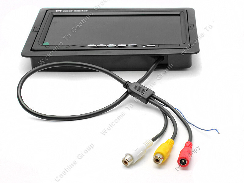 7" HD Car TFT LCD Color Monitor w/ 2 Video Input for Truck RVs Rear ...