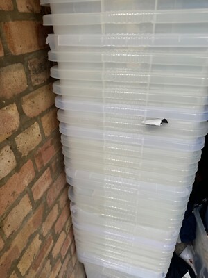 20x 110 Litre Wham Clear Plastic Storage Boxes WITHOUT Lids - Job Lot ...