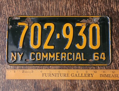 1964 NEW YORK State License Plate NY COMMERCIAL Tag # 702-930 | eBay