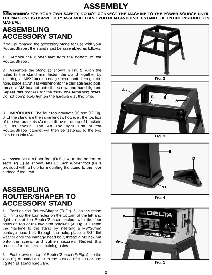 Delta Router/Shaper 43-505,43-506, 43-513 Instruct & Parts Manual #2034 ...