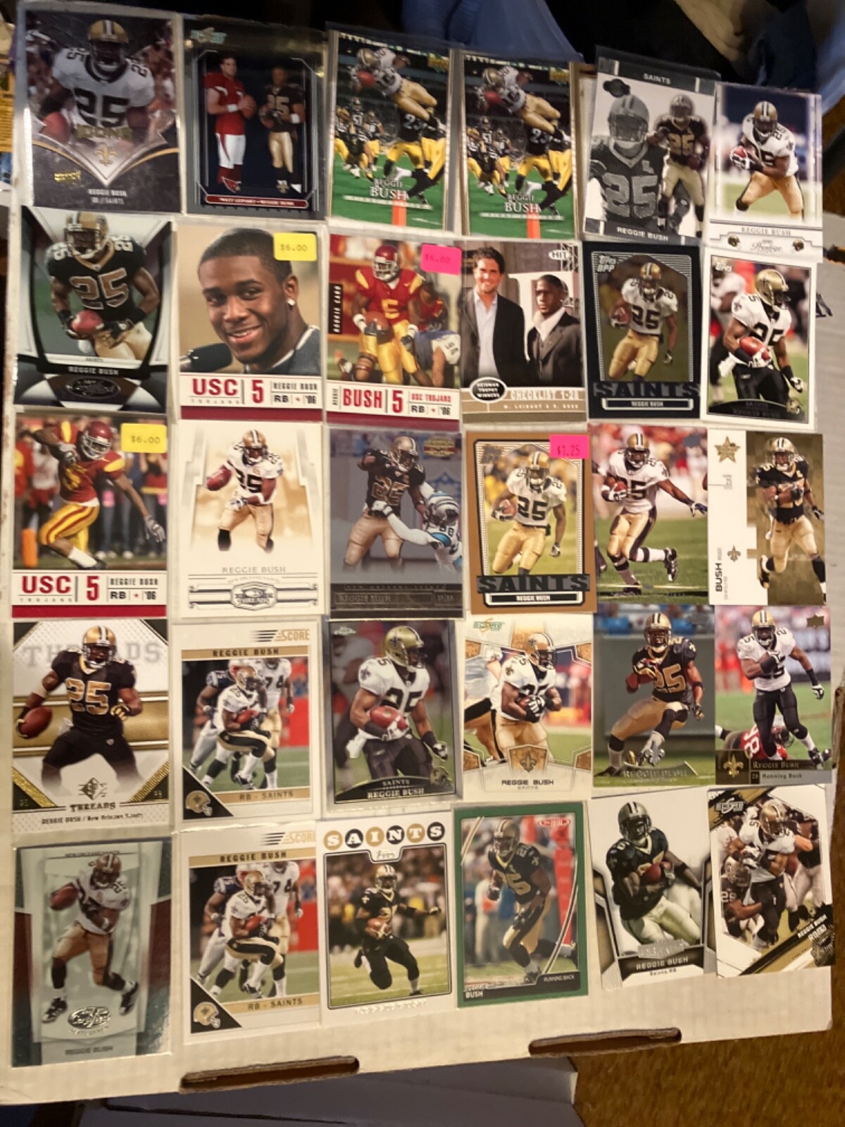 NEW ORLEANS SAINTS usc Trojans 67 reggie bush fb cards 1 jersey card ...