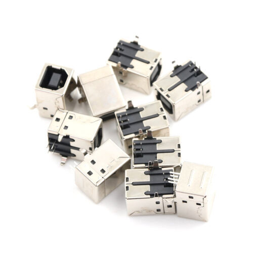 10x USB Female Type-B Port 4-Pin Right Angle PCB DIP Jack Socket_.JF FT ...