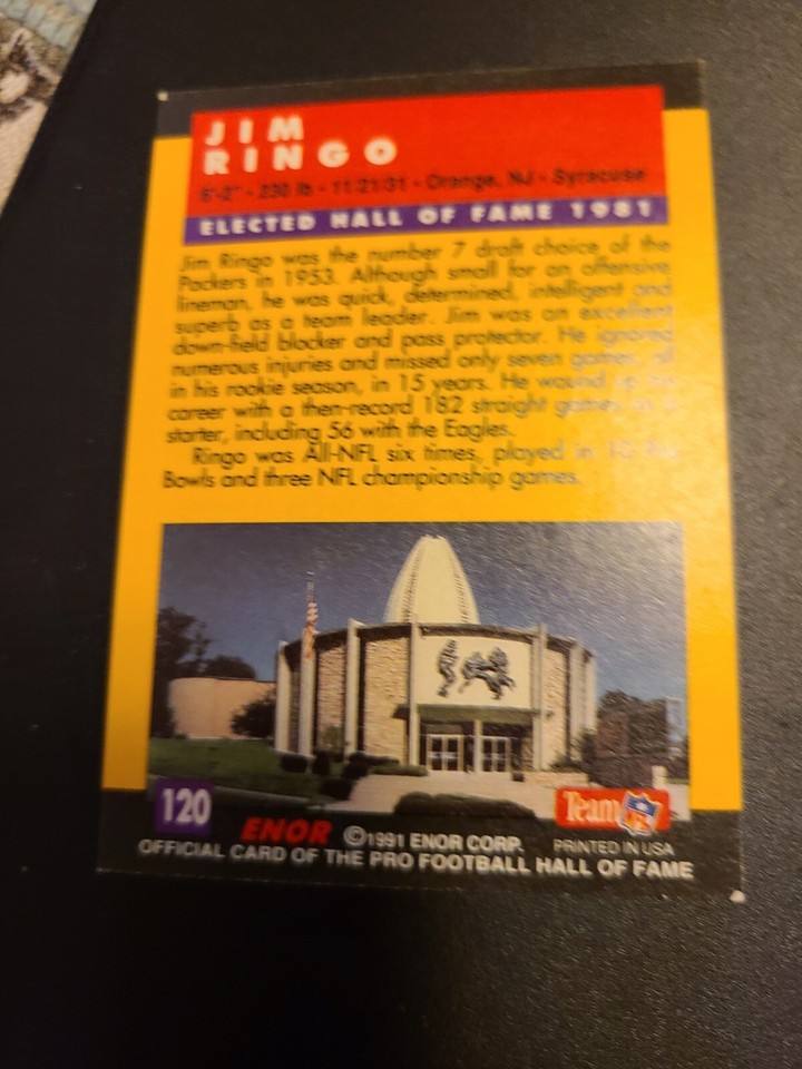 Rare Jim Ringo Signed Card Green Bay Packers Lombardi Years | eBay