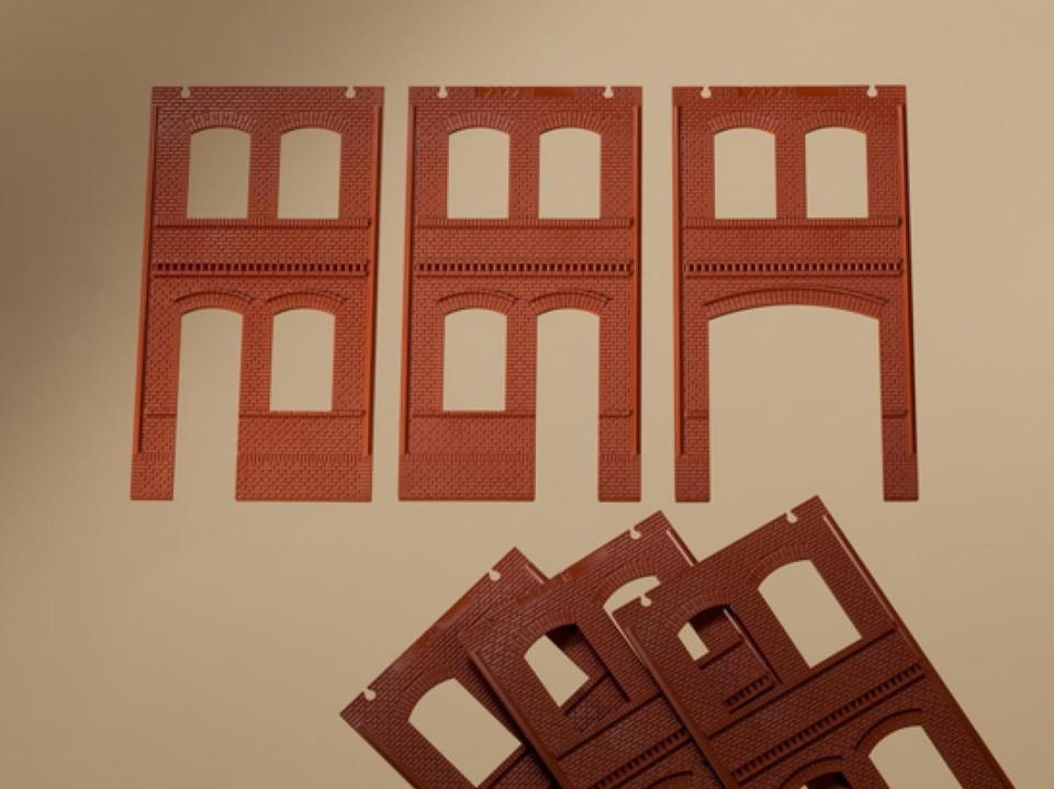 Auhagen kit 80507 Ho Brique Murs Avec Fenêtre Et Porte Ouvertures Rouge ...