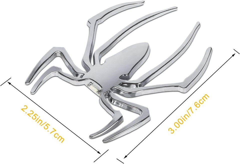 2Pcs 3D Spider Emblem Car 3d Logo Chrome Spider Badges Sticker for Can ...