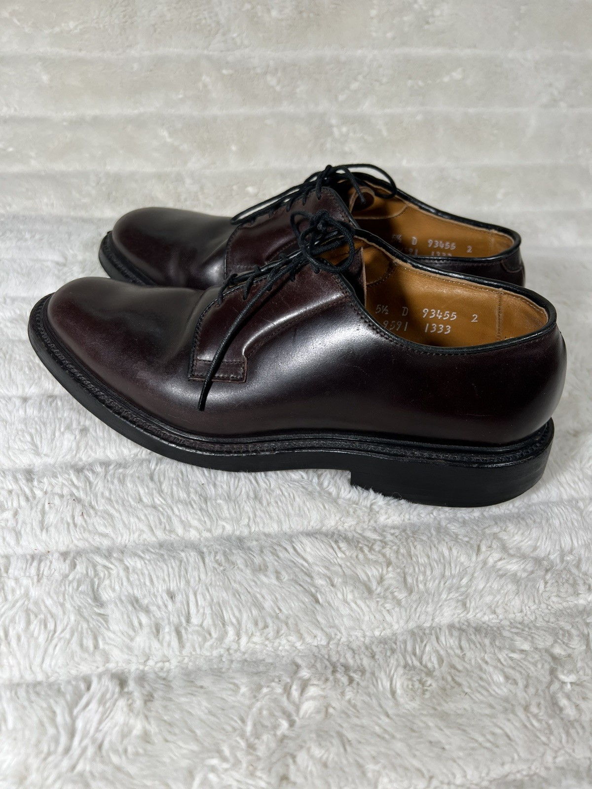 Allen Edmonds Leeds Shoes Mens 5.5 D Shell Cordovan B… - Gem