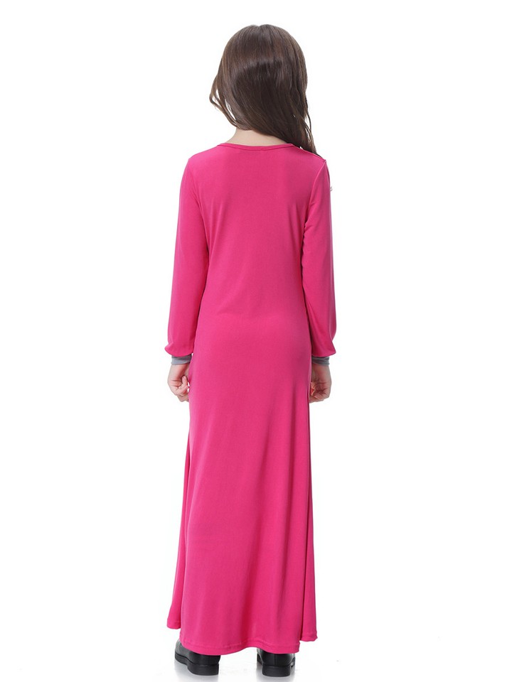 Muslim Child Girls Abaya Long Dress Burka Prayer Maxi Kaftan Robe Arab ...