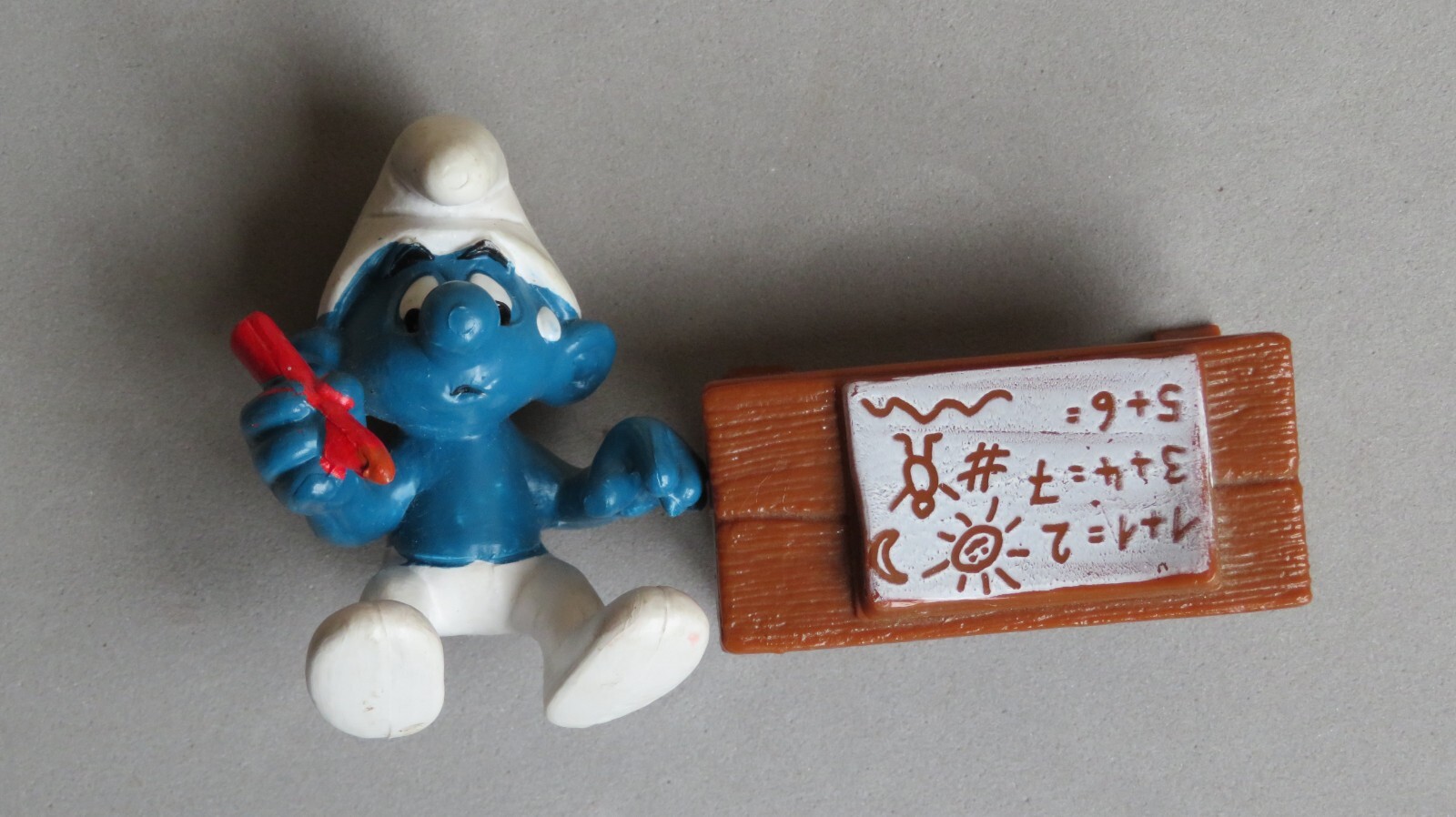 Smurfs 40220 School Desk Smurf Student W Berrie Vintage Figure 80s PVC ...