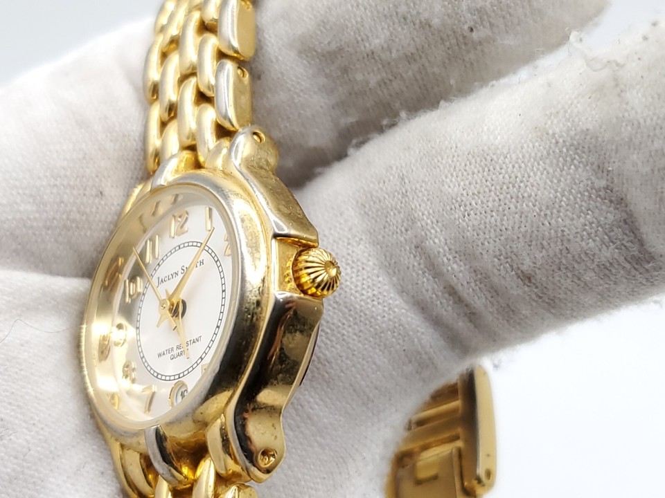 Jaclyn Smith Watch Womens New Battery Gold Tone Date Dial 24mm | eBay