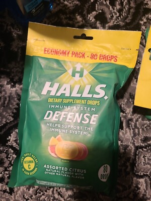 4x Halls Defense Assorted Citrus ECONOMY PACK 80 / 320 Cough Drops 4 ...