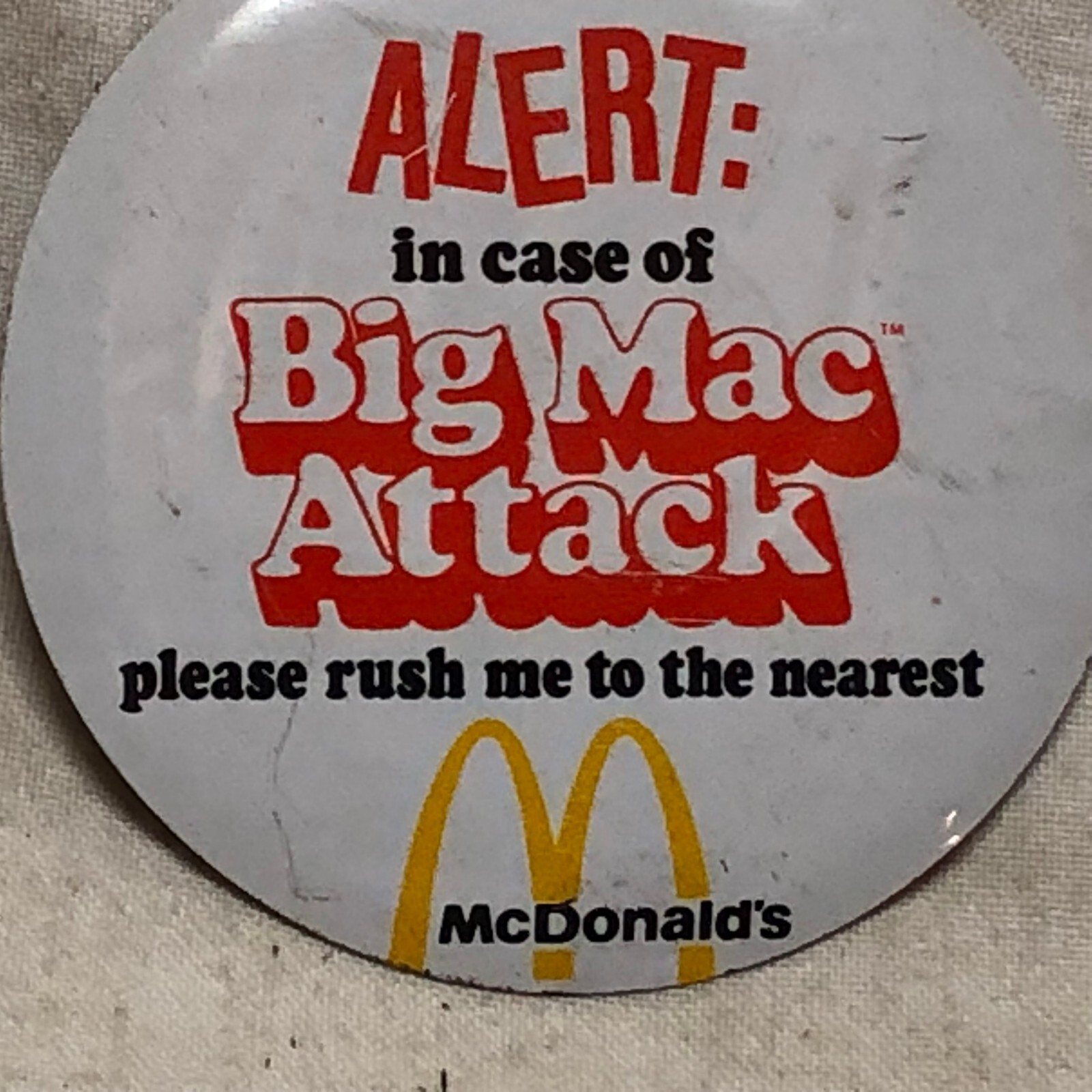 VINTAGE BIG MAC ATTACK McDonald's METAL BUTTON | eBay