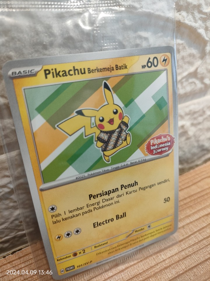 Pokemon Pikachu Berkemeja Batik Promo Card Indonesia | eBay