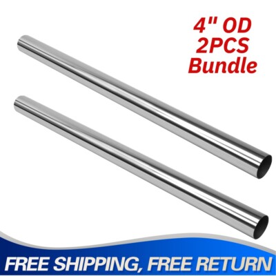 4" inch OD T304 Stainless STEEL 4' Foot long STRAIGHT EXHAUST PIPE 17 ...