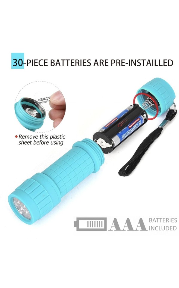 FASTPRO 10-Pack, 9-LED Mini Flashlight Set, AAA Batteries Are Included ...