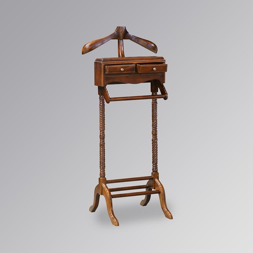 Gentlemans Valet Stand - Solid Mahogany Wood- Chestnut Colour - Clothes ...