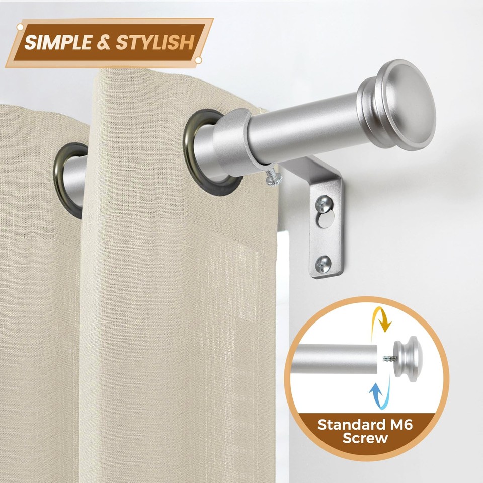 Curtain Rod 32 to 58 Inch(2.6-4.8ft), Telescoping Splicing 3/4 Drapery ...