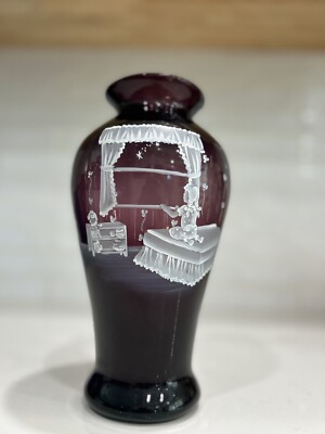 Fenton, Vase, Aubergine Glass, "Mary Gregory Collection 2007" /1850 ...