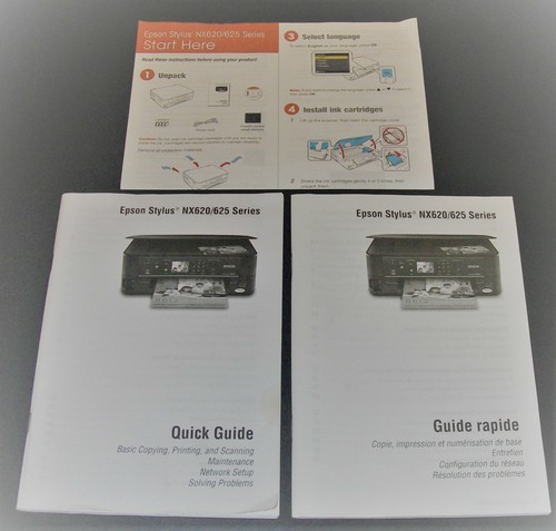 Epson Stylus NX620/626 Series Quick Guide Printer Manuals CPD-27817 English/FR. | eBay