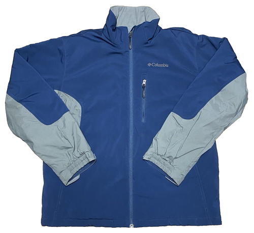 Columbia Omni Shield Jacket Mens Large blue/gray Coat Soft Shell fleece ...