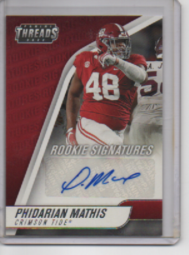 Panini Threads Rookie Signatures DE " Phidarian Mathis " New York Jets ...