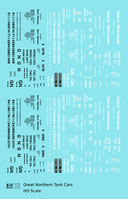 K4 HO Scale Decals Great Northern Tank Car White and Black | eBay