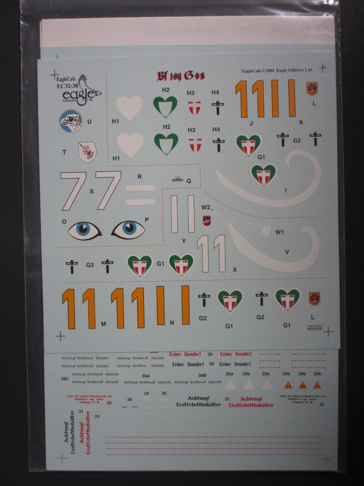 Eagle Cals 1/32nd Scale Bf 109 G-6's Decal Sheet No. EC38 | eBay