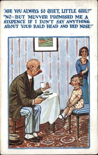 Outspoken Child Comic c1920 Postcard Man with Bald Head and Red Nose | eBay