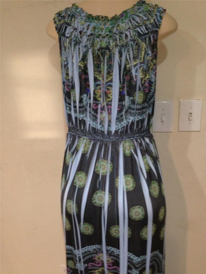 Women's summer Beach casual cocktail slim knit print maxi dress plus 1X ...