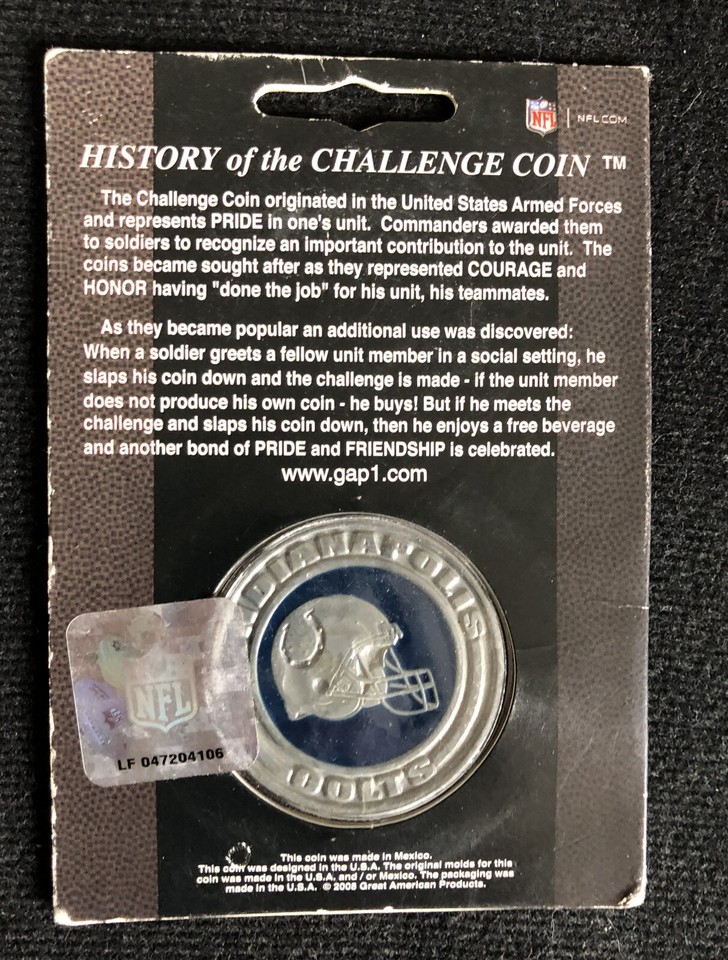 NFL Challenge Coin Fan Currency - Indianapolis Colts | eBay