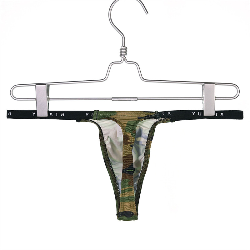 Men Camouflage Smooth Bikini Thongs G String Sport Pouch Underwear Swim ...