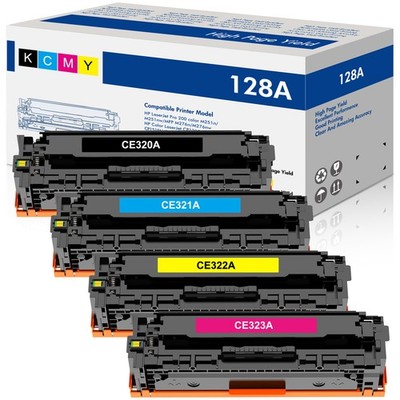 4PK CE320A 128A Toner Fit For HP Color LaserJet Pro CP1525nw CP1525n ...