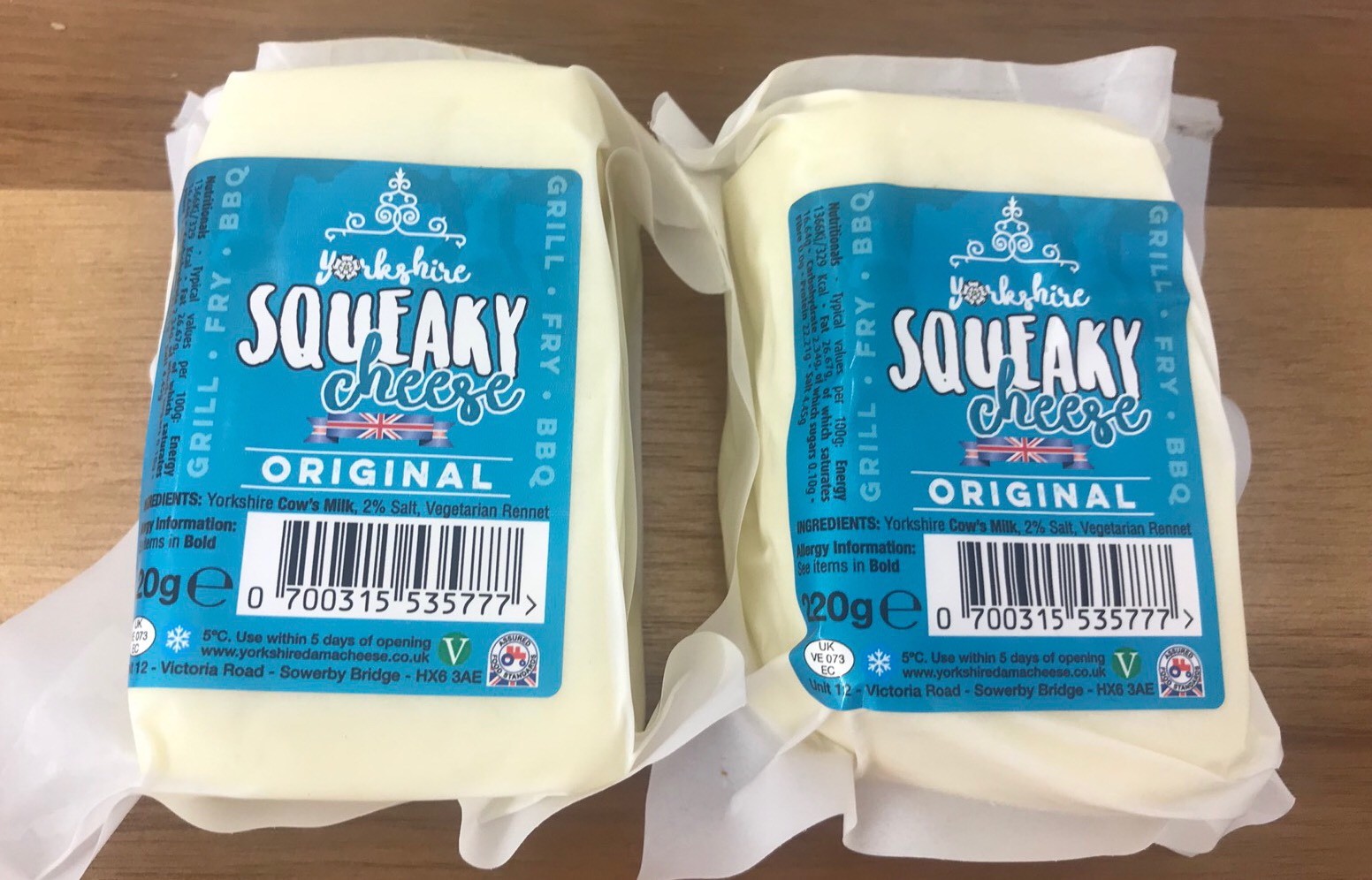 Yorkshire Squeaky Cheese Original 2 X 220g Yorkshire Halloumi Cheese ...