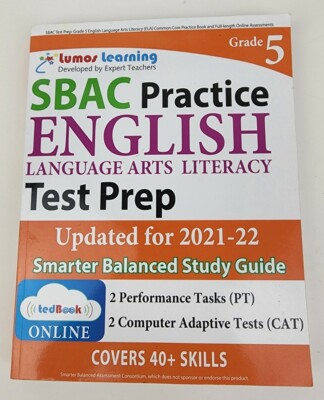 SBAC Test Prep: Grade 5 English Language Arts Literacy Common Core 2021 ...