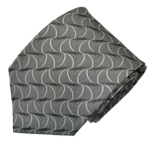 Men's gray with light gray swarl lined tie | eBay