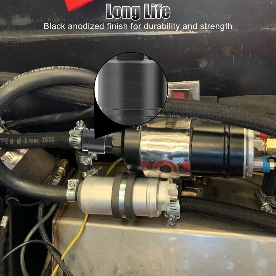 AN6 to 5/16in & 3/8in Aluminum Straight Fitting Angle Fuel Line EFI ...