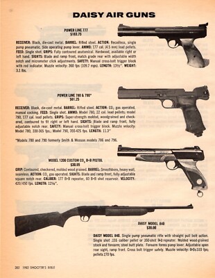 1982 Print Ad of Daisy Power Line 777 780 790, 1200 Air Pistol, 840 BB ...