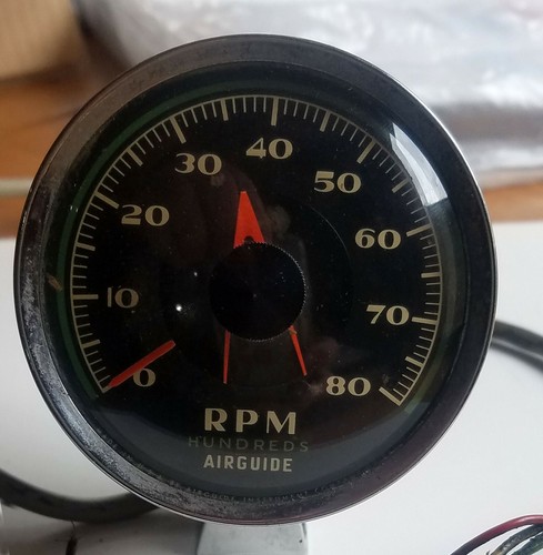 VINTAGE AIRGUIDE TACHOMETER 8K RPM RED LINE 8,000 TACH HOT RAT ROD | eBay
