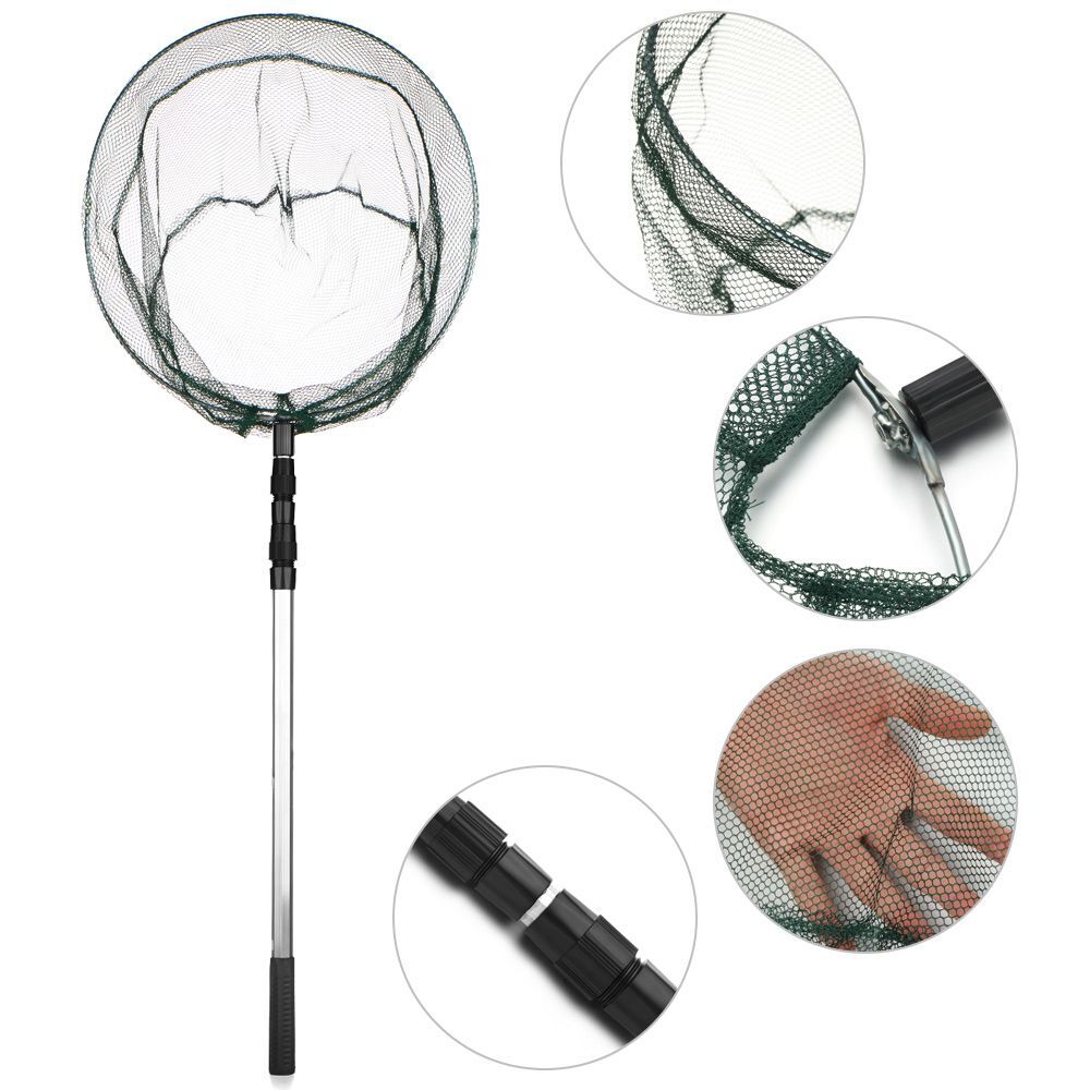 Retractable Long Handle Fishing Net Telescoping Pole Landing Nets Fly ...