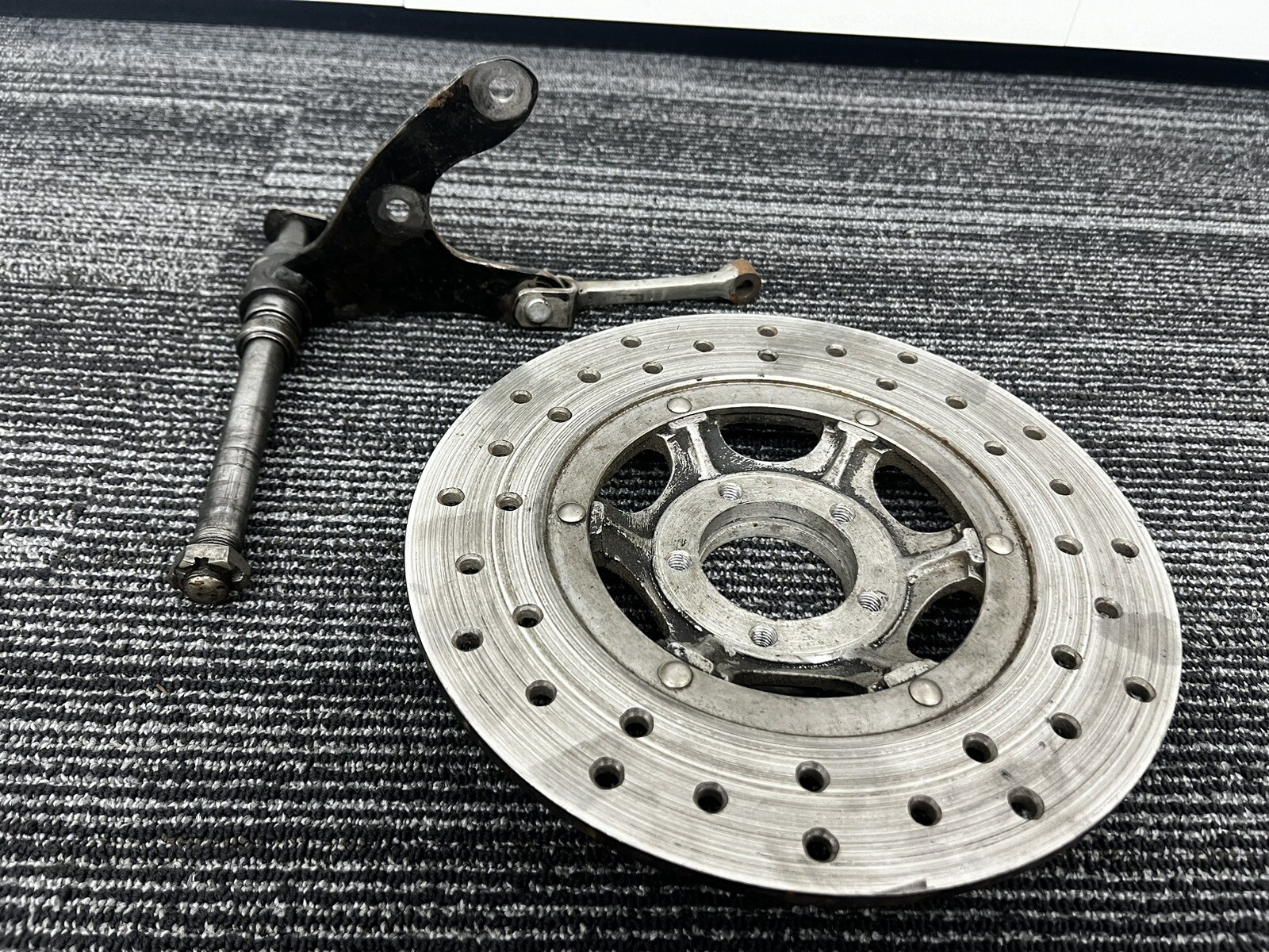 Vintage Harley Custom Springer Front Brake Rotor And Caliper Mount ...